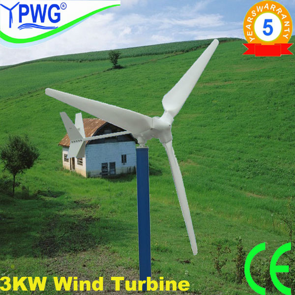 3000W Horizontal Wind Turbine / 3kw Horizontal Three Phase AC Permanent ...