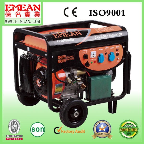 CE Single Cylinder Air Cooled Engine 5kw Gasoline Generator (EM6500 ...