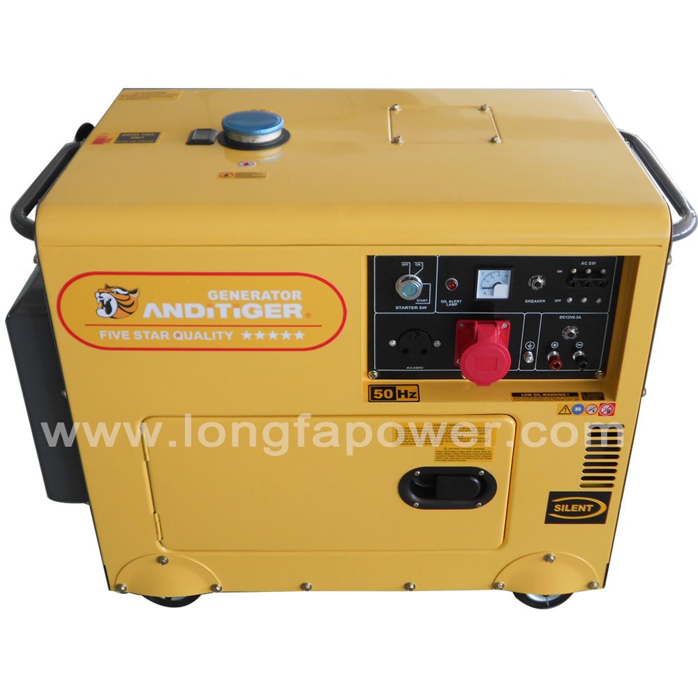 7kVA Yellow Colour Buckcasa Three Phase Silent Diesel Generator Set ...